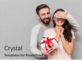 Gray Background Man Cover PPT template 93 | CrystalGraphics