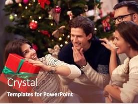 Group Of Friends With Presents PPT template 34 | CrystalGraphics