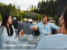 Group Of Smiling Friends Drinking PPT template 15 | CrystalGraphics