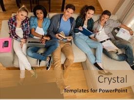 Group Of Students Preparing PPT template 14 | CrystalGraphics