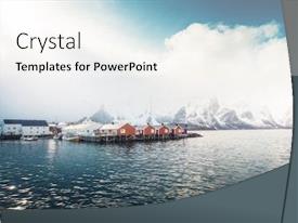 Hamnoy Fishing Village Misty Spring PPT template 87 | CrystalGraphics