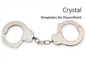 Metal Handcuffs Isolated On The White Background PPT template 90 ...