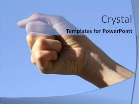 Hand Motioning Grasping Action Against PPT template 36 | CrystalGraphics