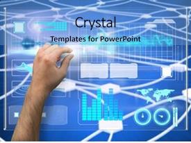 Hand Presenting Against Glowing Dots PPT template 37 | CrystalGraphics