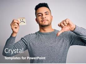 Handsome Man Holding Reminder Paper PPT template 48 | CrystalGraphics