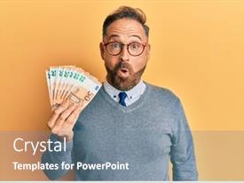 Handsome Middle Age Man Holding PPT template 84 | CrystalGraphics