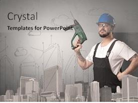 Handyman With Tool PPT template 21 | CrystalGraphics