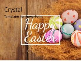 Happy Easter Against Painted Easter PPT template 47 | CrystalGraphics
