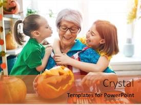 Happy Family Preparing For Halloween PPT template 42 | CrystalGraphics