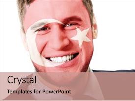 Happy Man With Turkey Flag PPT template 46 | CrystalGraphics