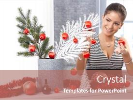 Happy Woman Getting Ready PPT template 22 | CrystalGraphics