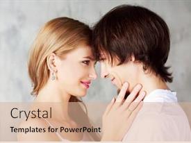 Happy Young Couple Hugging PPT template 68 | CrystalGraphics