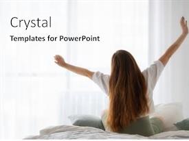 Happy Young Woman Enjoying Sunny PPT template 89 | CrystalGraphics