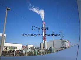 Heating Plant Powerhouse And Chimey PPT template 8 | CrystalGraphics