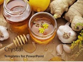 Herbs Honey Garlic Lemon Ginger PPT template 66 | CrystalGraphics