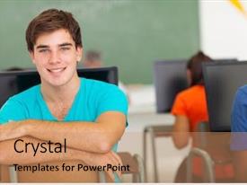 Handsome Male College Student PPT template 88 | CrystalGraphics