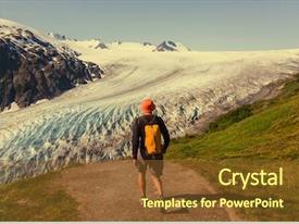 Hiker In Exit Glacier Kenai PPT template 8 | CrystalGraphics