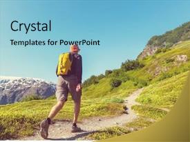 Hiker In Exit Glacier Kenai PPT template 11 | CrystalGraphics