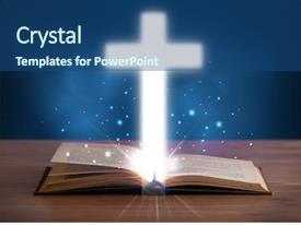 Open Holy Bible With Glowing PPT template 6 | CrystalGraphics