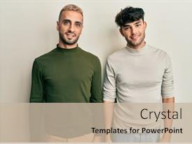 Homosexual Gay Couple Standing Together PPT template 11 | CrystalGraphics