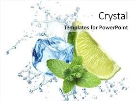 Ice Cubes Mint Leaves Water PPT template 89 | CrystalGraphics
