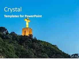 Jesus Christ Monument Cristo Rei PPT template 57 | CrystalGraphics