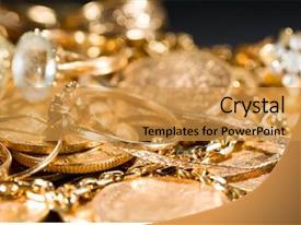 Jewels And Gold Coins Over PPT template 92 | CrystalGraphics