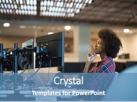 Laptop Computer With Dual Monitor PPT template 49 | CrystalGraphics