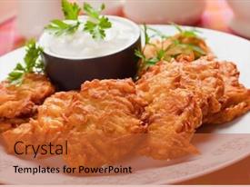 Latkes Hebrew Potato Pancakes Served PPT template 76 | CrystalGraphics