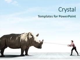 Leading Edge Young Man In Casual Holding PPT template 45 | CrystalGraphics