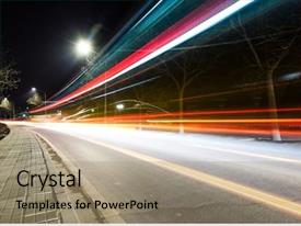 Light Traces On Traffic Junctions PPT template 2 | CrystalGraphics