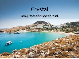 Lindos Bay Rhodes Island Greece PPT template 77 | CrystalGraphics
