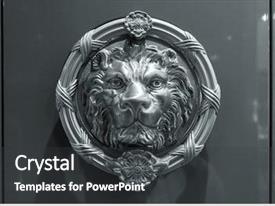 Lion Head On The Door PPT template 68 | CrystalGraphics
