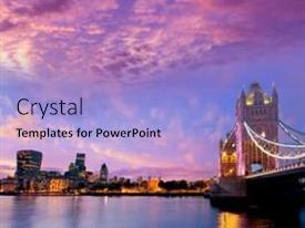 London Tower Bridge Sunset PPT template 79 | CrystalGraphics