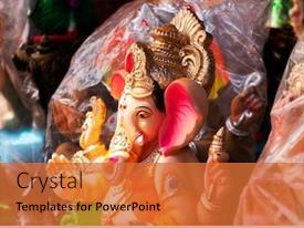 Lord Ganpati Idol Statue PPT template 65 | CrystalGraphics