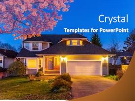 Luxury House At Night PPT template 41 | CrystalGraphics