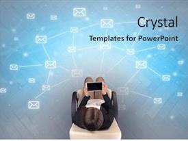 Mail Symbols With Woman Using PPT template 4 | CrystalGraphics