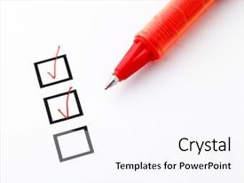 Make List Checkbox And Pen PPT template 17 | CrystalGraphics