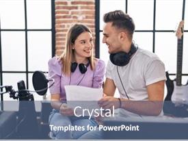 Man And Woman Musicians Singing PPT template 97 | CrystalGraphics