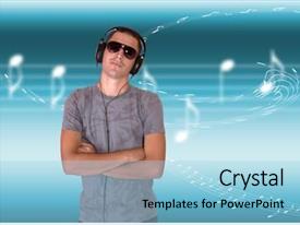 Man Listen Music Over PPT template 51 | CrystalGraphics