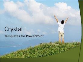 Man On High Mountain PPT template 76 | CrystalGraphics