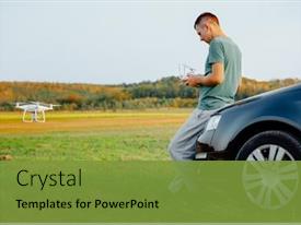 Man Standing Near The Car PPT template 53 | CrystalGraphics