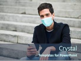 Man Using His Mobile Phone PPT template 55 | CrystalGraphics
