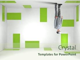 Man Wearing Virtual Reality Goggles PPT template 91 | CrystalGraphics