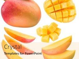 Mango Fruit With Mango Cubes PPT template 1 | CrystalGraphics