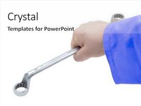 Mechanic Holding A Spanner PPT template 16 | CrystalGraphics