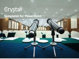 Ro Microphone In A Big Conference PPT template 57 | CrystalGraphics