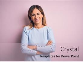 Middle Age Beautiful Woman Wearing PPT template 77 | CrystalGraphics