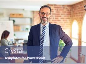 Middle Age Businessman Smiling Happy PPT template 38 | CrystalGraphics