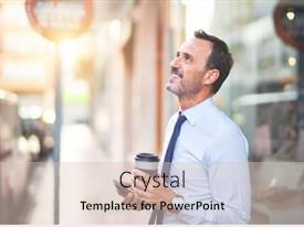 Middle Age Handsome Businessman Using PPT template 9 | CrystalGraphics